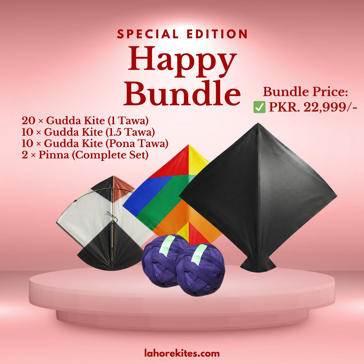 Basant Bulk Kite Bundle – 42 Pcs (Gudda & Pinna Combo) – Lahore Kites